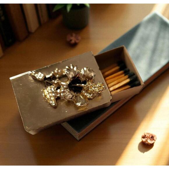 Other | Vintage Elegant Goldplated Matchbox Holder With Floral Design ...